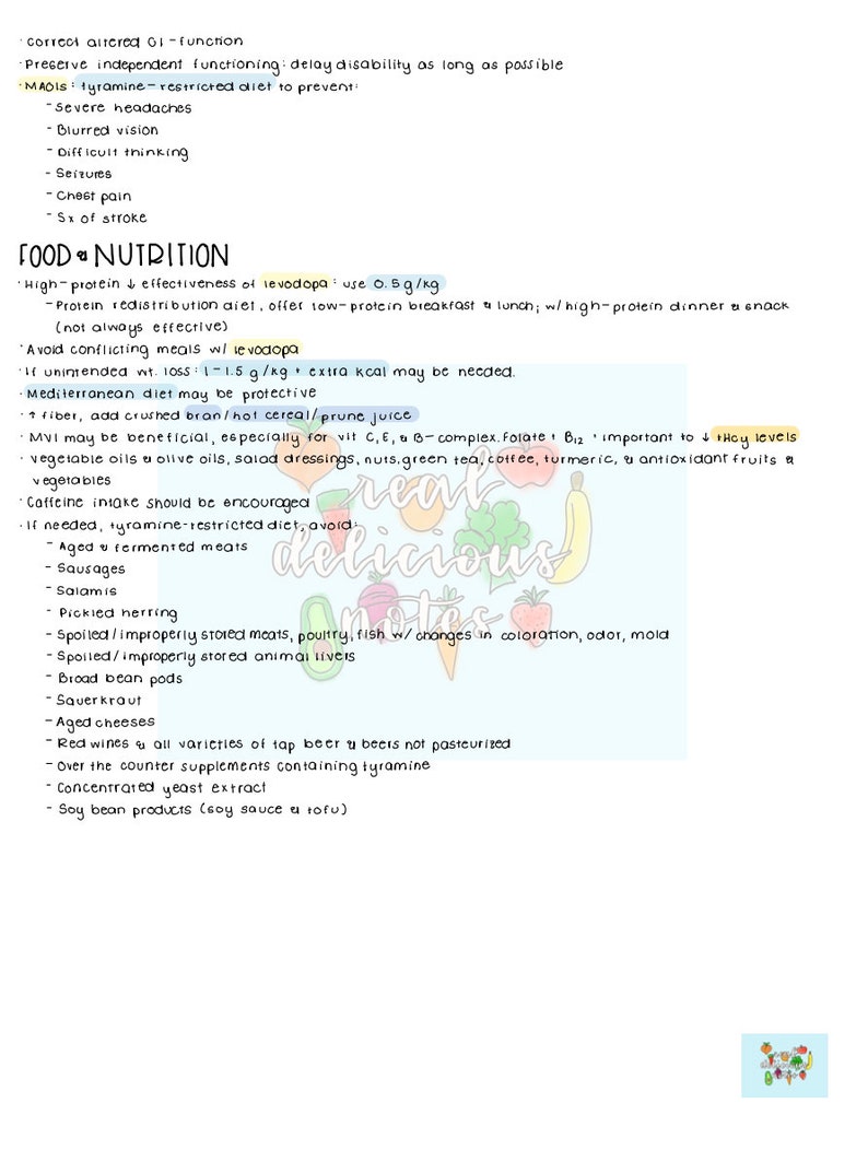 Parkinson's Disease Nutrition and Dietetics - Etsy