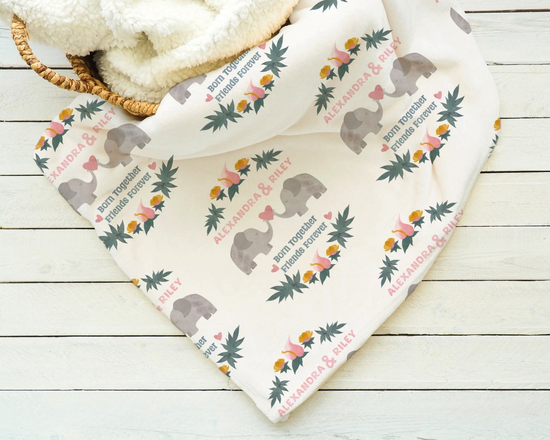 Personalised Baby Blanket for Twins Personalised Twin Baby Gift for ...