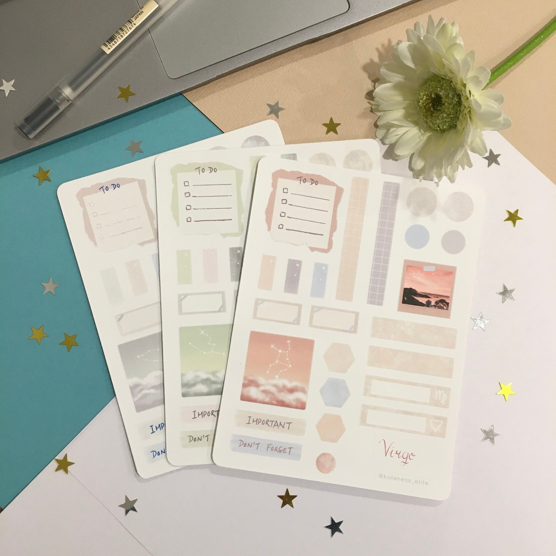 Paper & Party Supplies The Earth Signs Sticker Set For Journaling ...