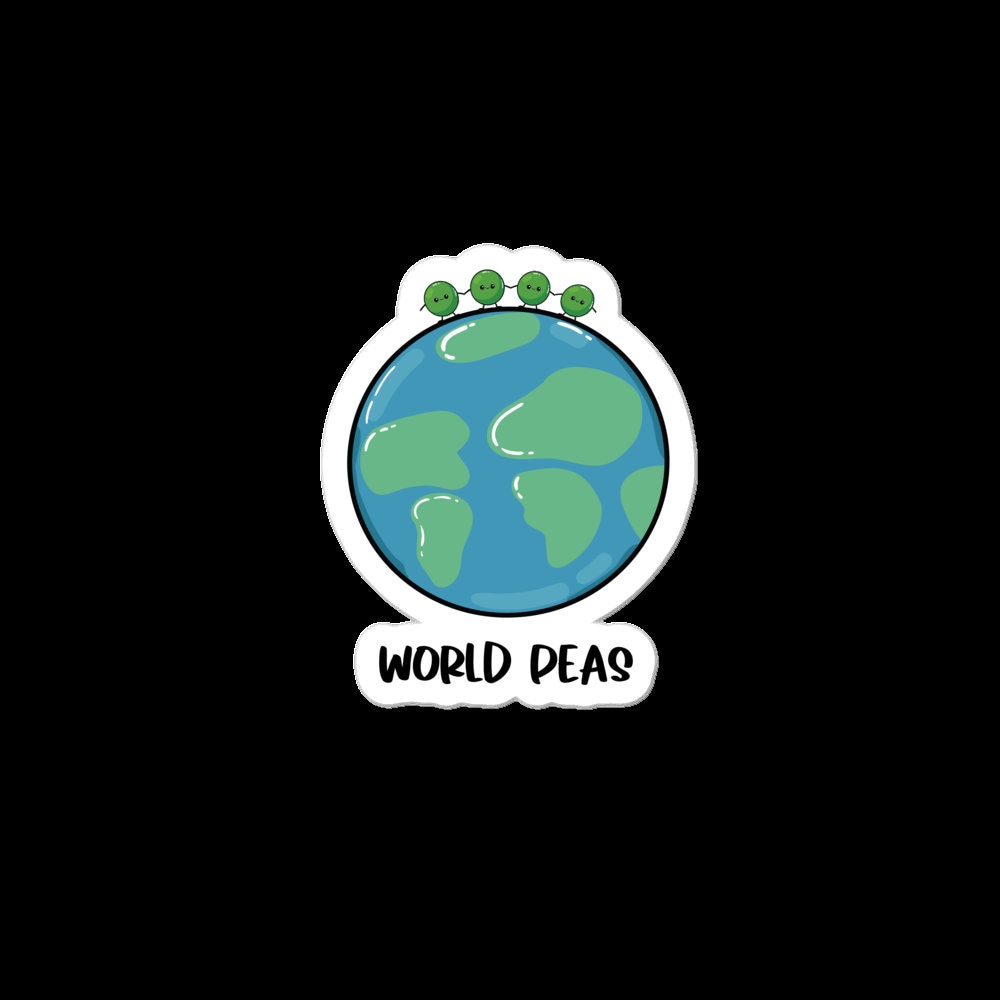 World Peace Sticker | World Peas Sticker | Bubble-free Stickers - Etsy