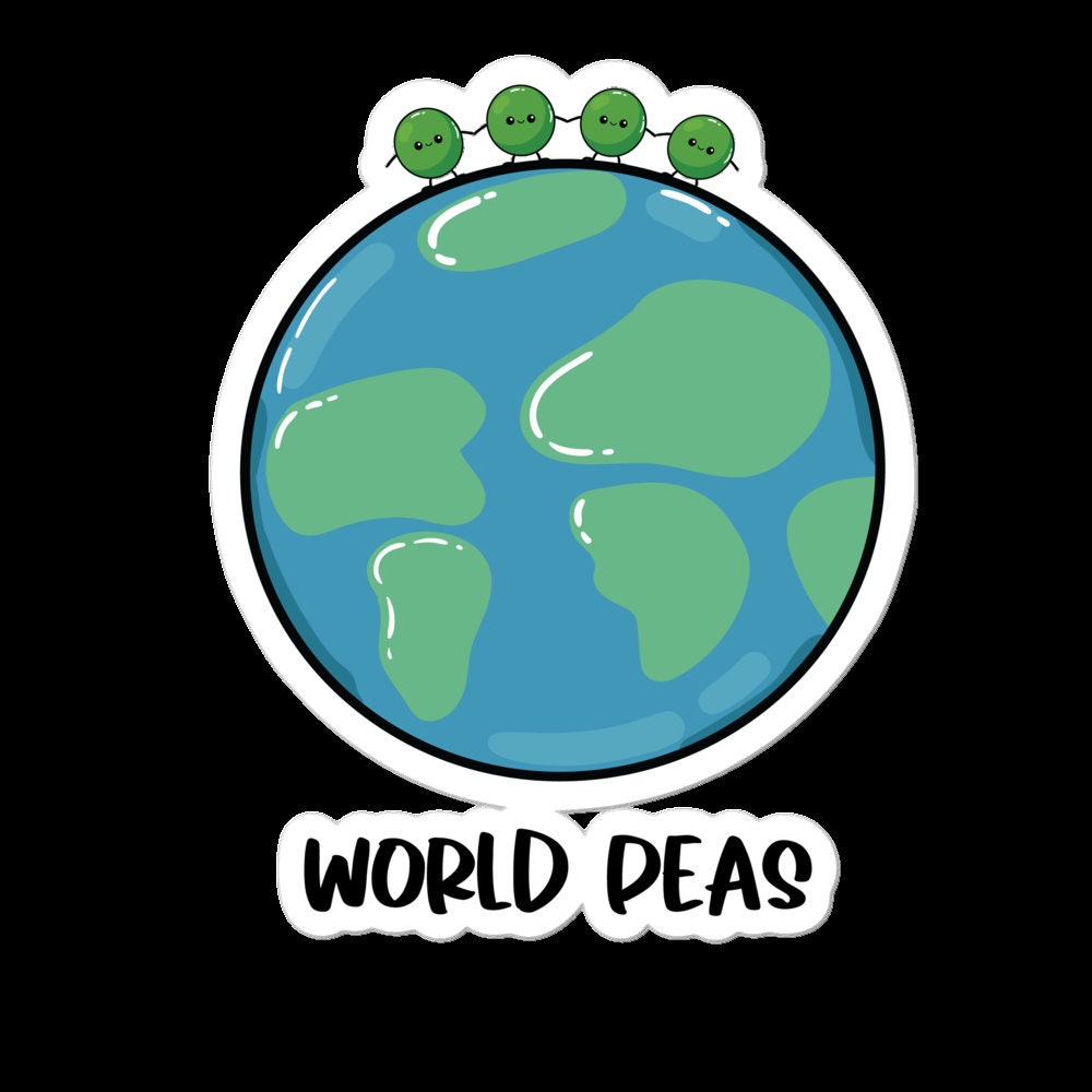 World Peace Sticker | World Peas Sticker | Bubble-free Stickers - Etsy