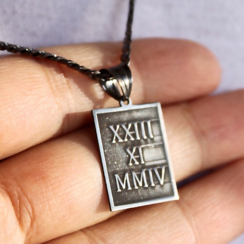 Roman Numeral Pendant - Etsy