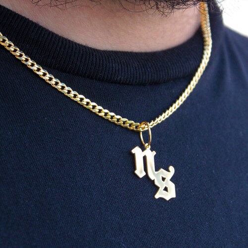Curb Chain Letter Custom Initial Necklace Personalized - Etsy