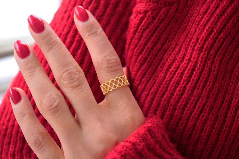 Thumb Ring for Women Sterling Silver Adjustable Chunky Ring - Etsy