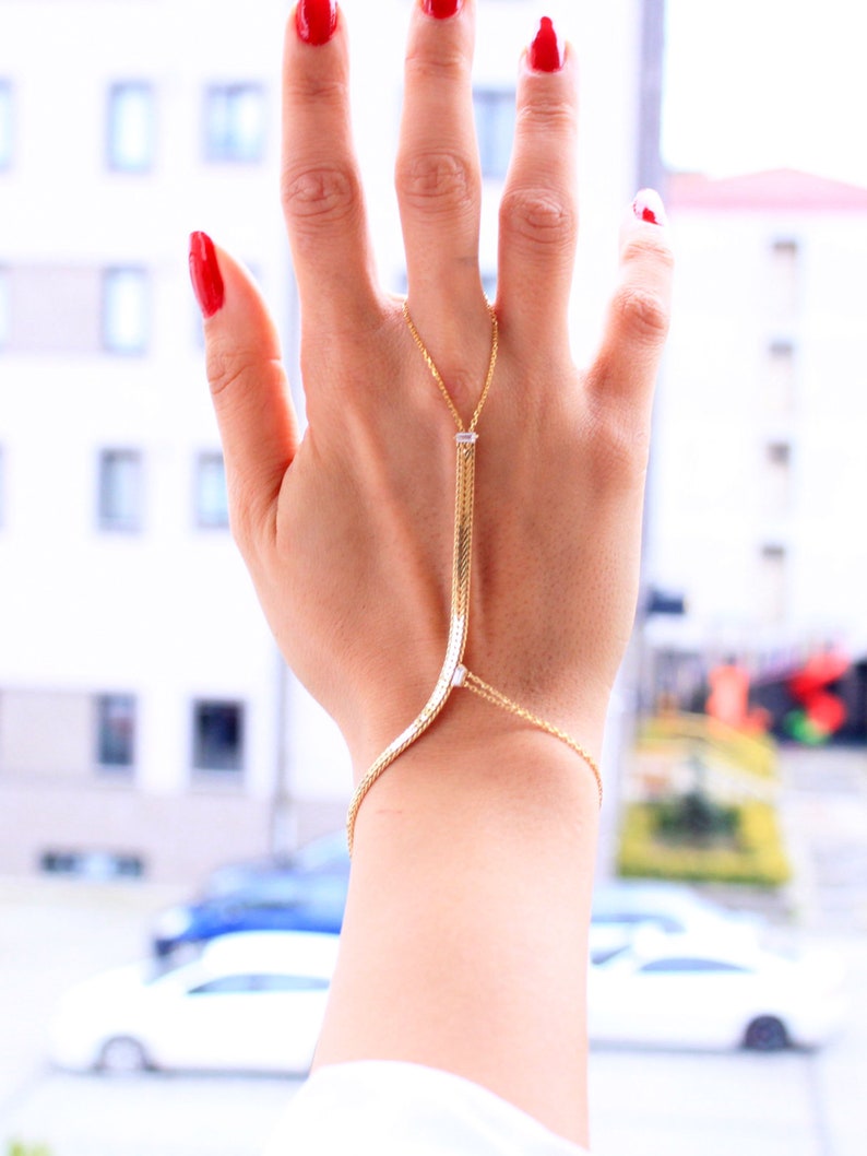 Hand Chain Bracelet Snake Chain Bracelet Slave Adjustable Hand - Etsy