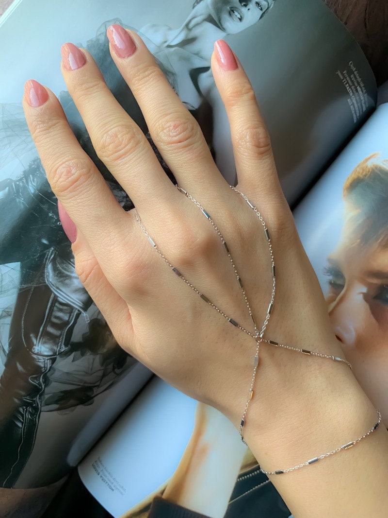 Hand Chain Two Finger Slave Adjustable Bracelet Jewelery 925 - Etsy