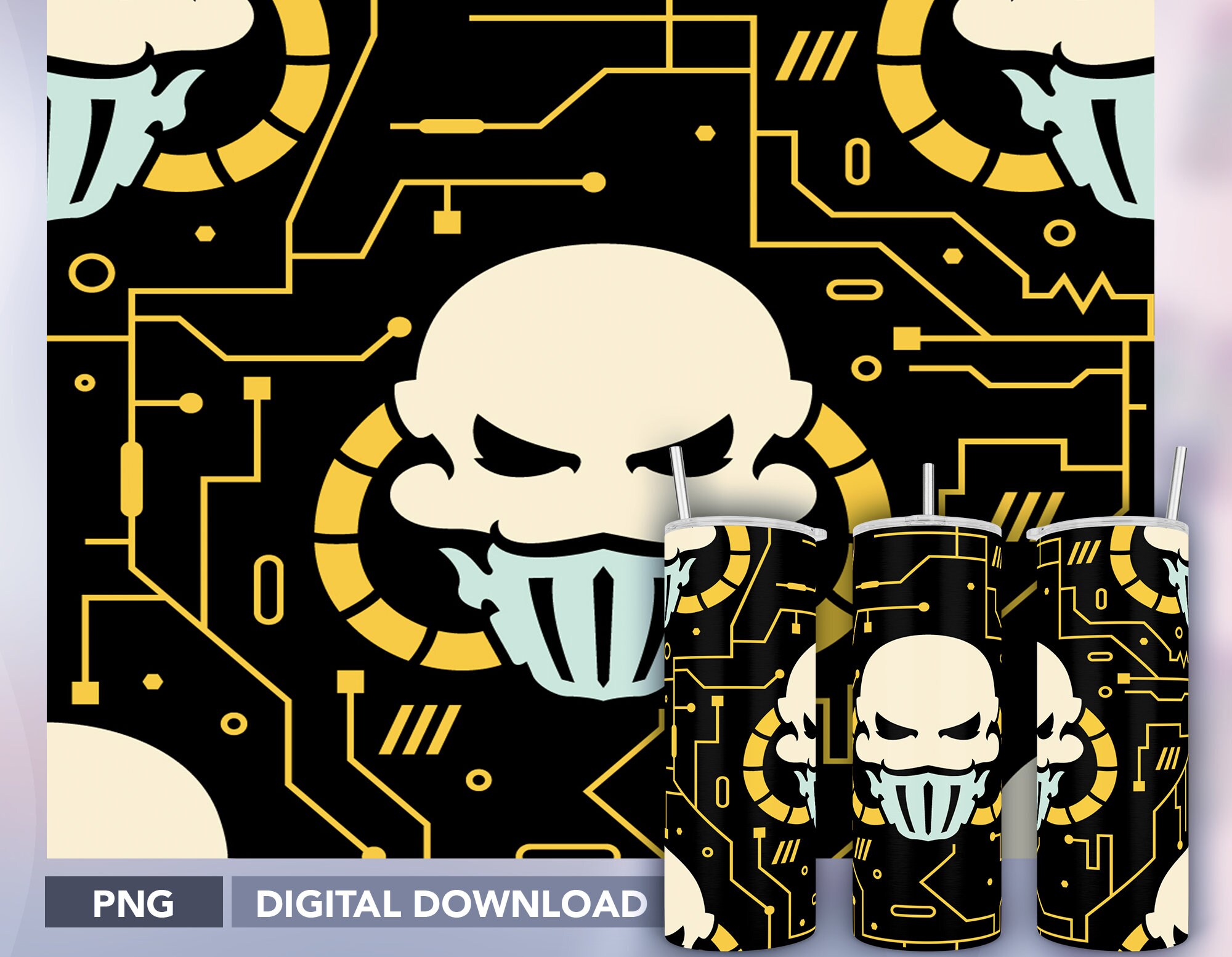 Robot Skull Drawing