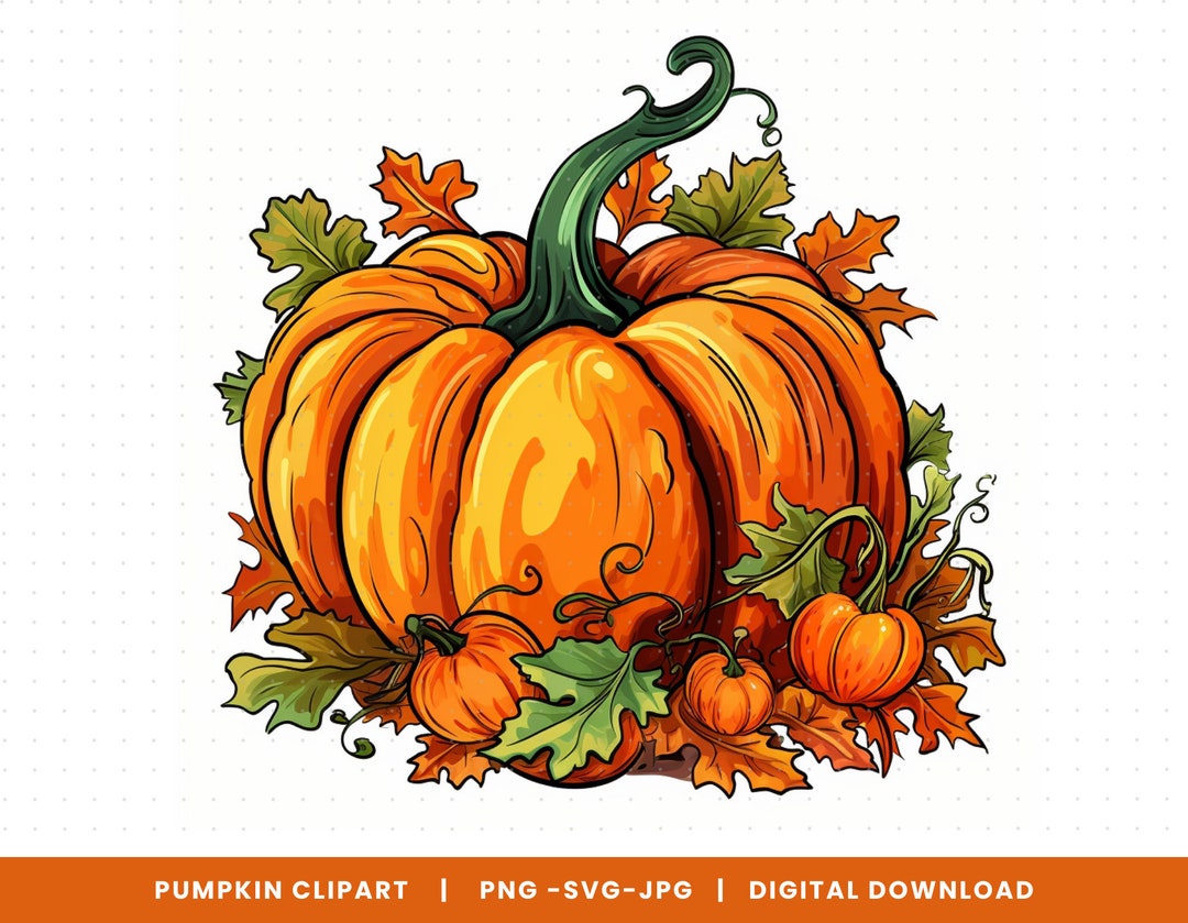 Fall Pumpkin Clipart High Quality Vector JPG SVG PNG - Etsy