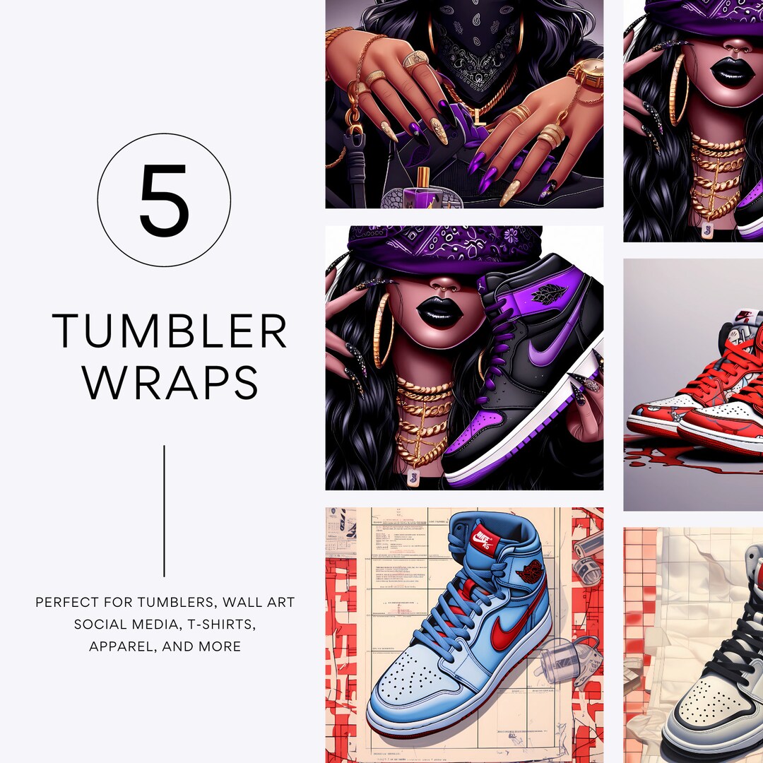 Collection of 5 High-top Sneaker Tumbler Designs Retro Kicks, Sneaker ...
