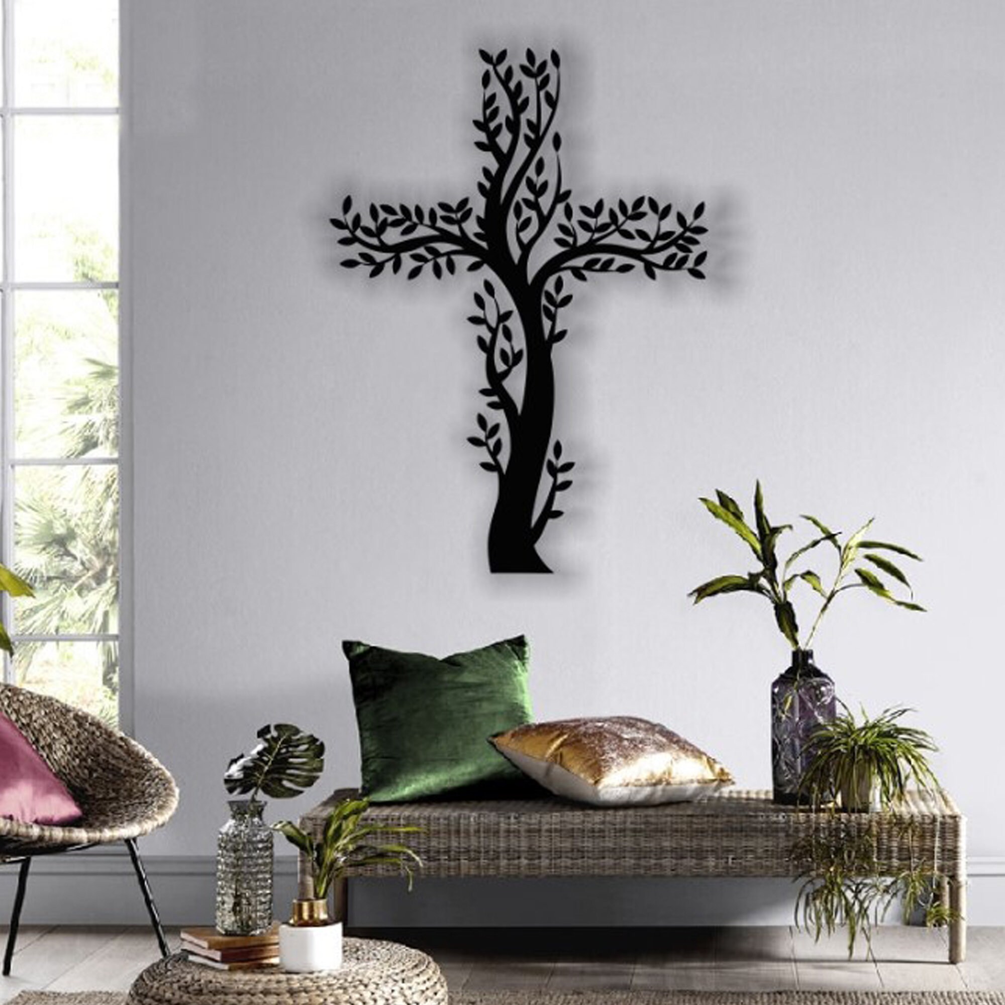Cross, Tree, Wall Panel, Lasercut File, 3D Puzzle, Vector, Laser Cut ...