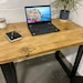 RUSTIC COMPUTER DESK - Recycled Scaffold Boards - Black Industrial ...