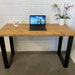 RUSTIC COMPUTER DESK - Recycled Scaffold Boards - Black Industrial ...