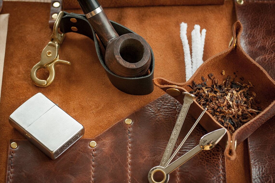 Leather Pipe Bag Leather Tobacco Pouch Leather Smoking Pipe | Etsy