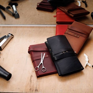 Personalized Leather Hair Tool Organizer, Leather Barber Case - Etsy