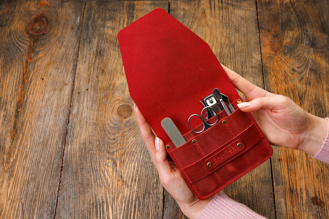 Leather Manicure Set Manicure Tool Case Personalized Gifts for Him - Etsy