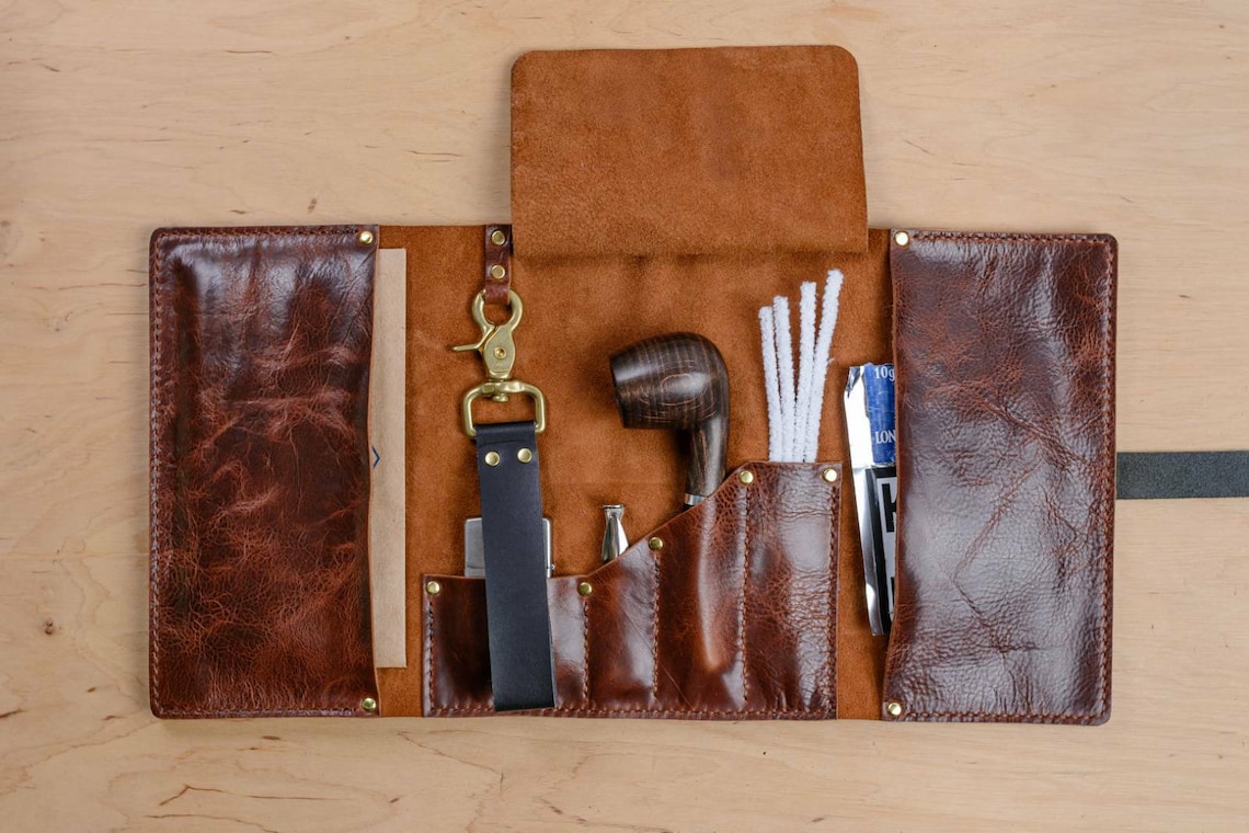 Leather Pipe Bag Leather Tobacco Pouch Leather Smoking Pipe | Etsy
