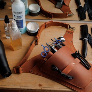 Personalized Leather Barber Bag, Hair Stylist Tool Pouch, Leather ...