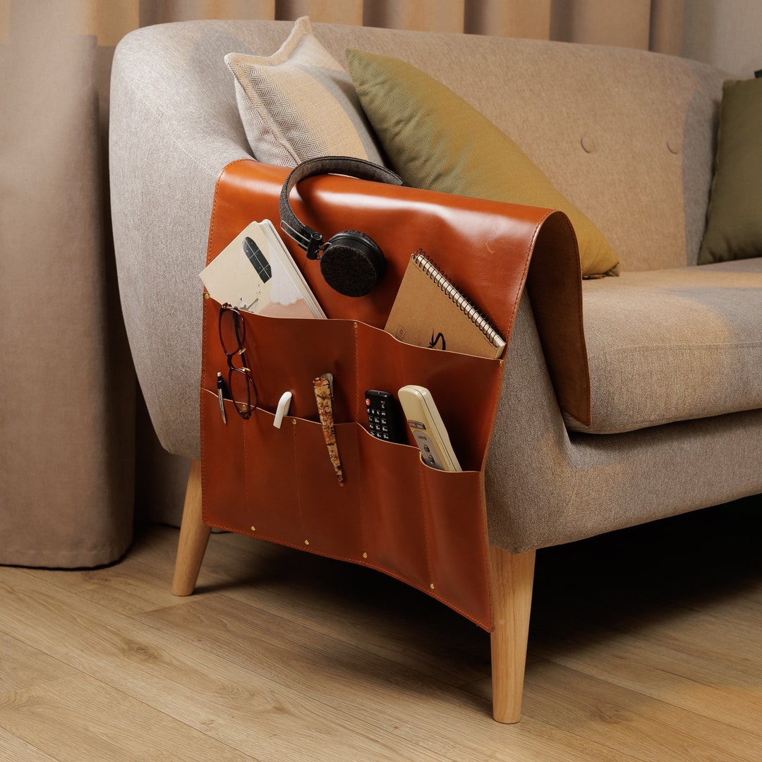 Leather Couch Organizer Sofa Caddy With Pockets, Home Organizer - Etsy