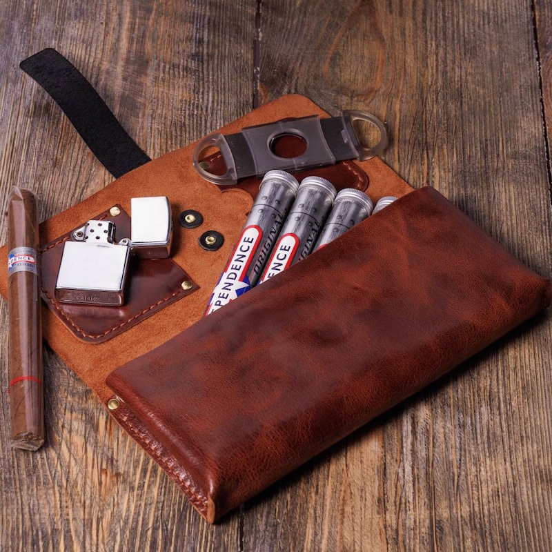 Leather Cigar Case - Etsy