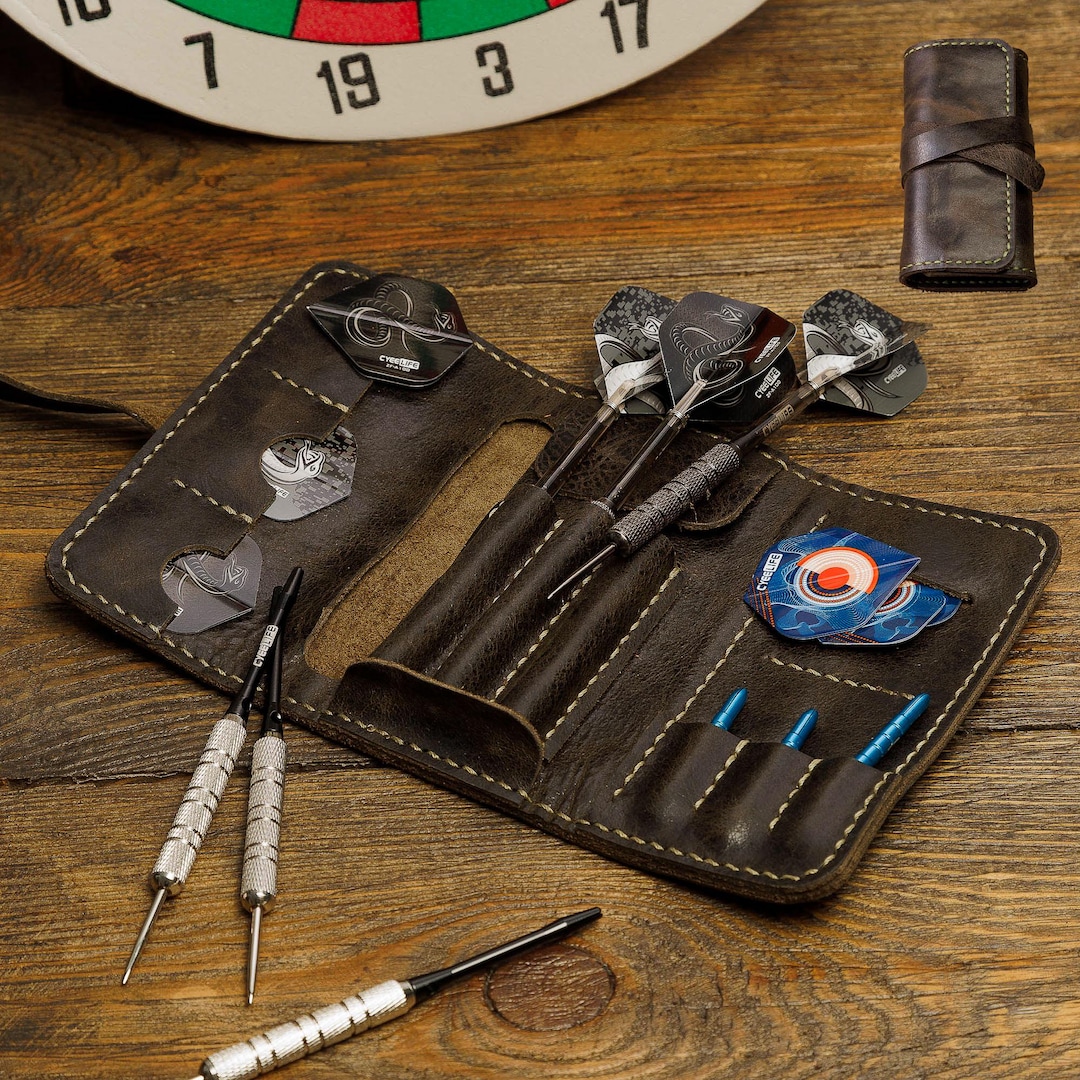 Personalized Leather Dart Case Custom Dart Holder Dart Wallet Gift for ...