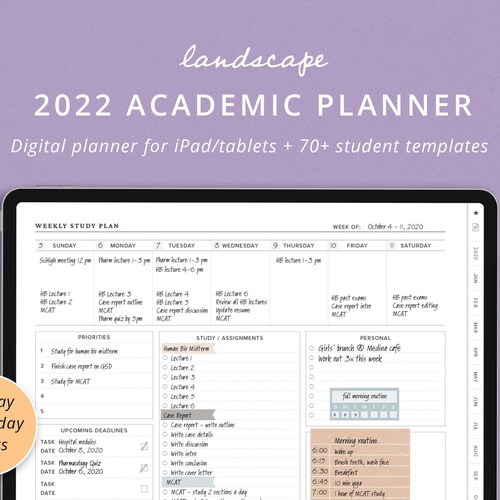Student Planner Printable Academic Planner Printable College - Etsy