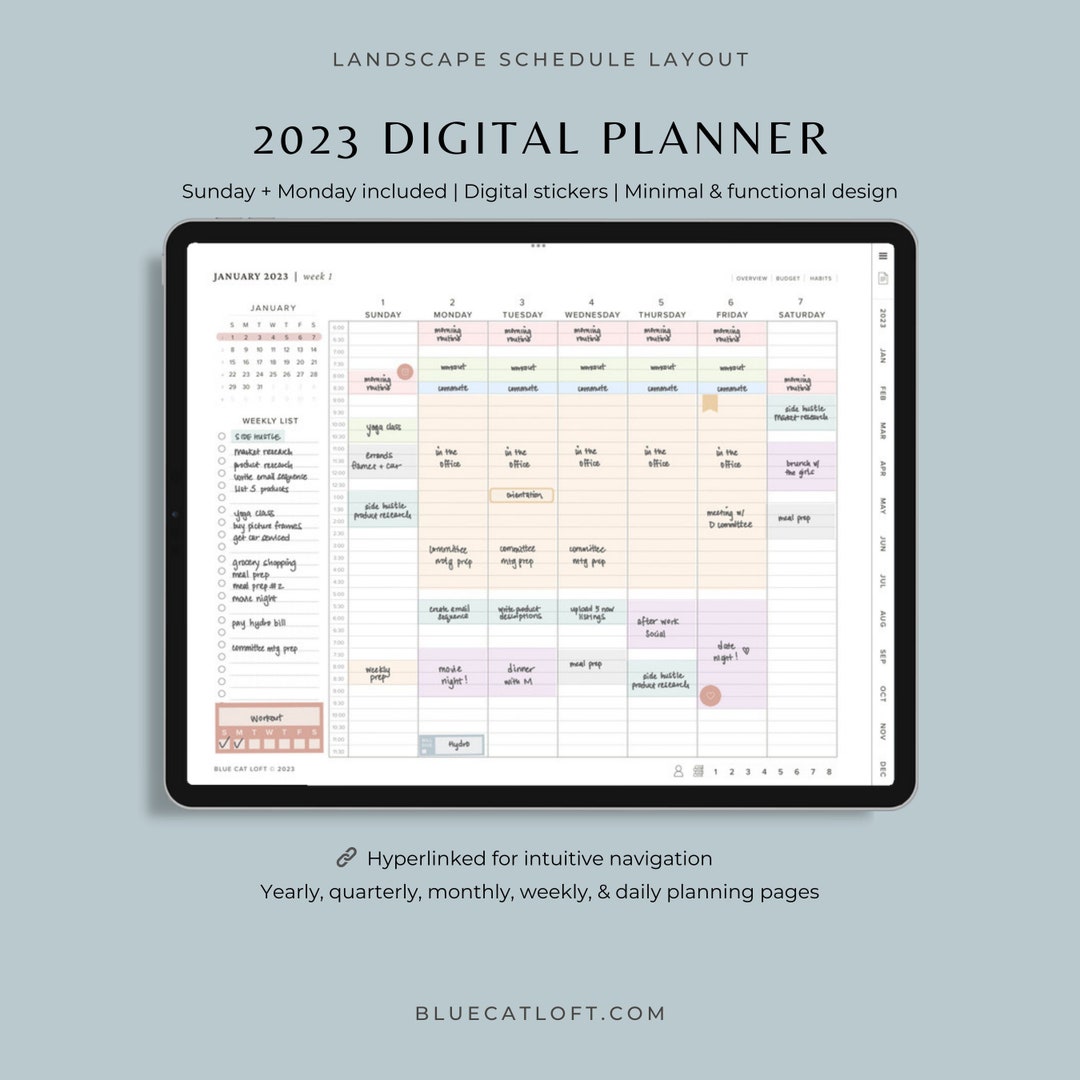 Digital Planner 2023 Time Blocking Template Productive Goodnotes ...