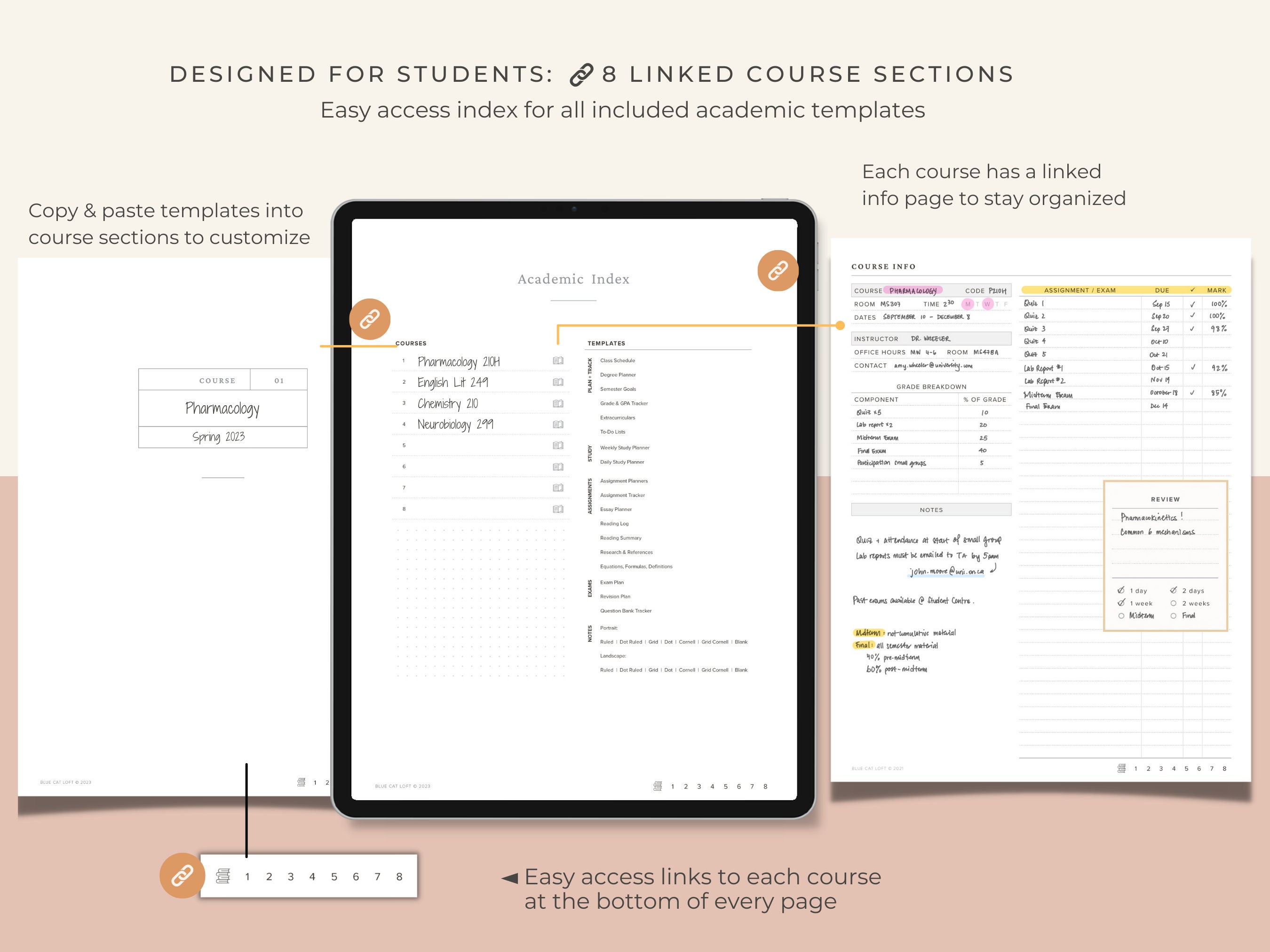 Digital Study Planner Template Undated Goodnotes Student - Etsy