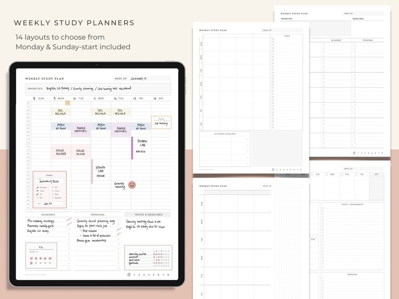 Goodnotes Student Planner Digital Study Planner Template - Etsy