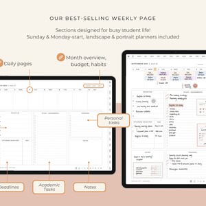 2023-2024 Digital Student Planner iPad Pro, Goodnotes Planner Student ...