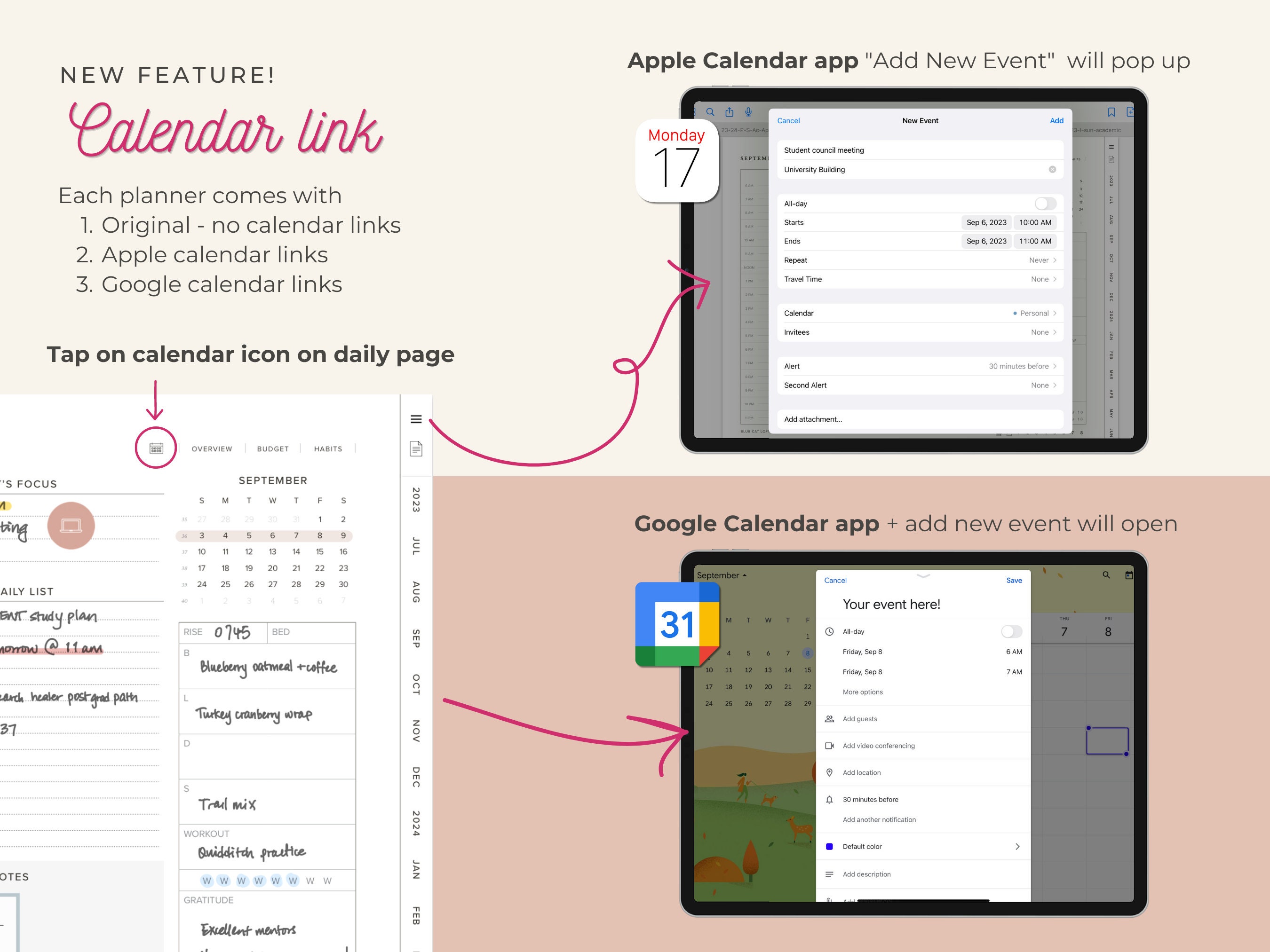 2023-2024 Digital Student Planner iPad Pro, Goodnotes Planner Student ...