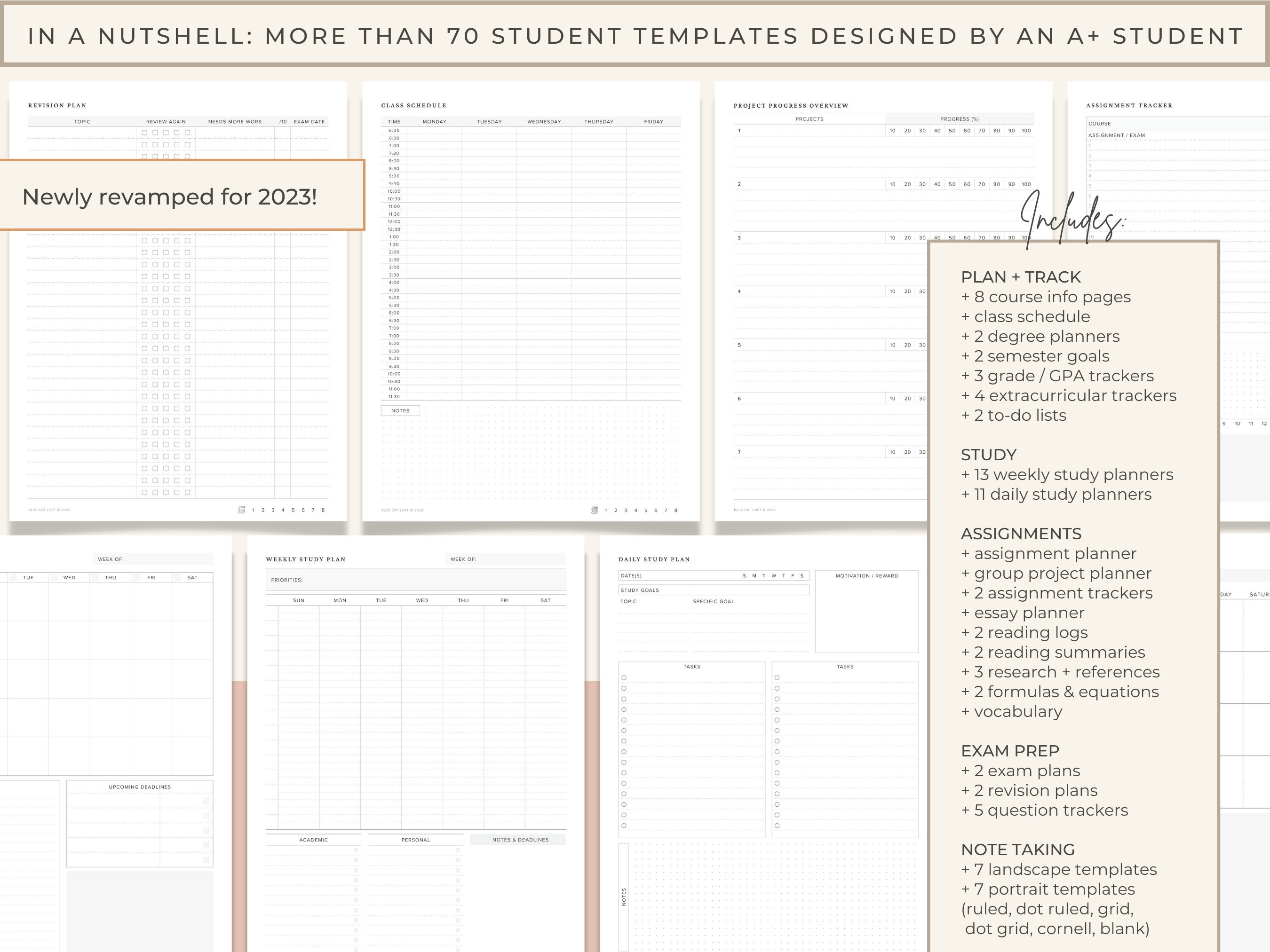 Goodnotes Student Planner Digital Study Planner Template - Etsy