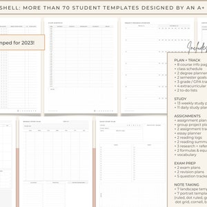 Digital Study Planner Template, Undated Goodnotes Student Planner With ...