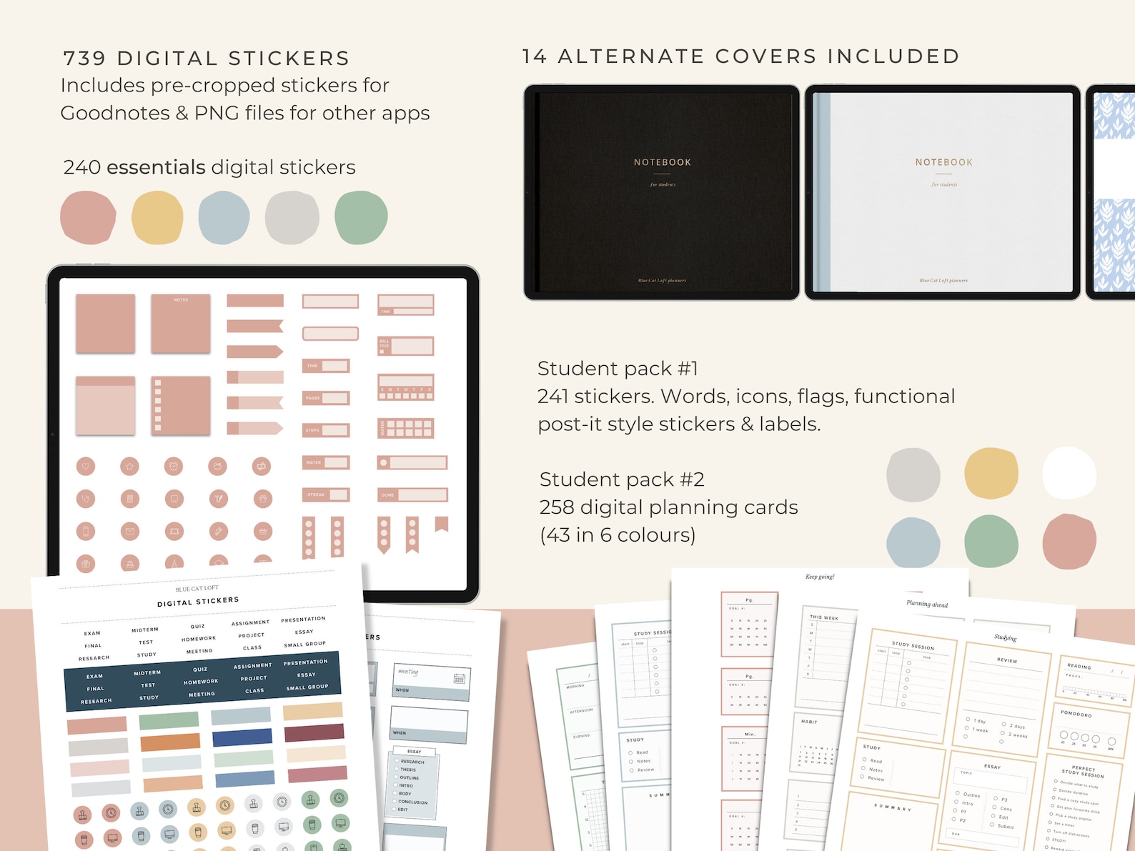 Digital Study Planner Template, Undated Digital Student Planner, iPad ...