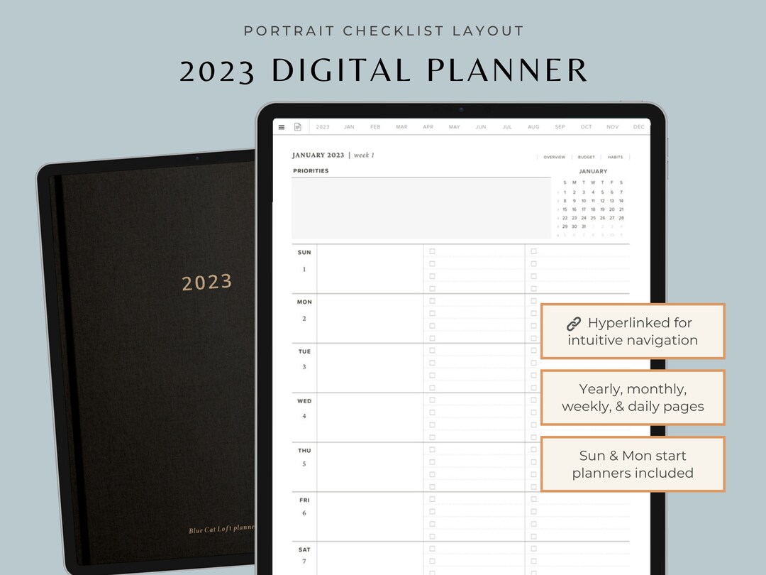 2023 Digital Planner With Monthly Habit Tracker, ADHD Planner for ...
