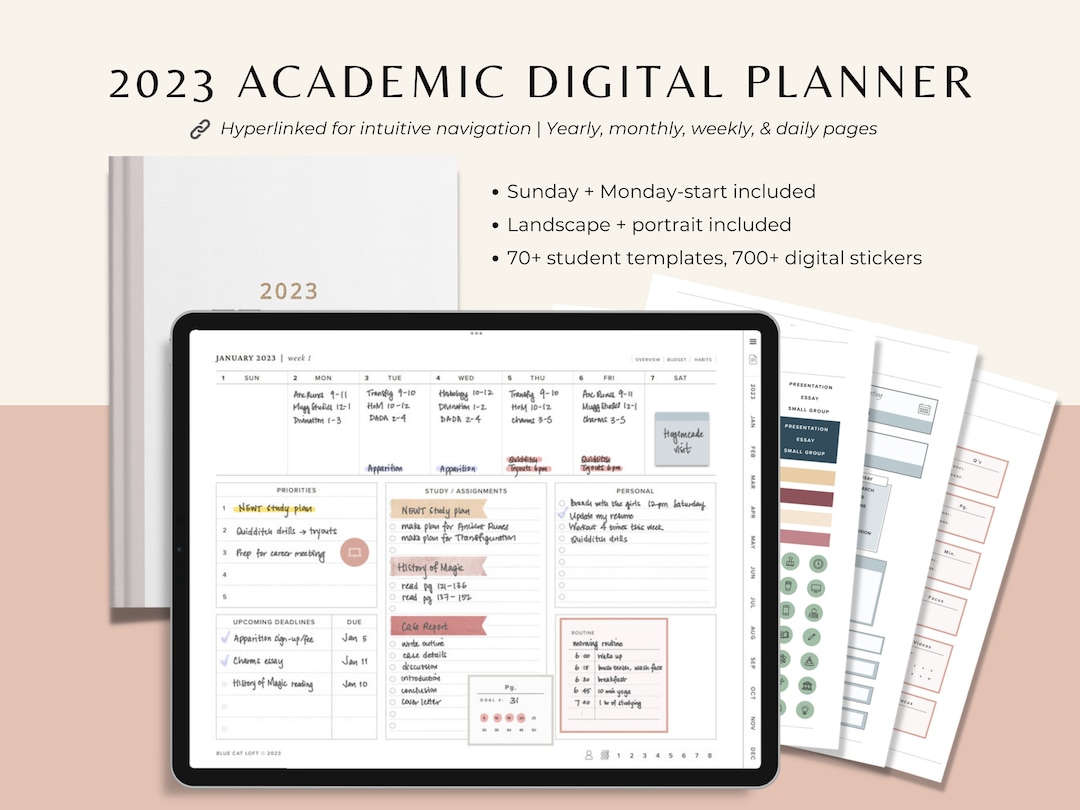 2023 Digital Student Planner iPad Pro, Goodnotes Planner Student ...