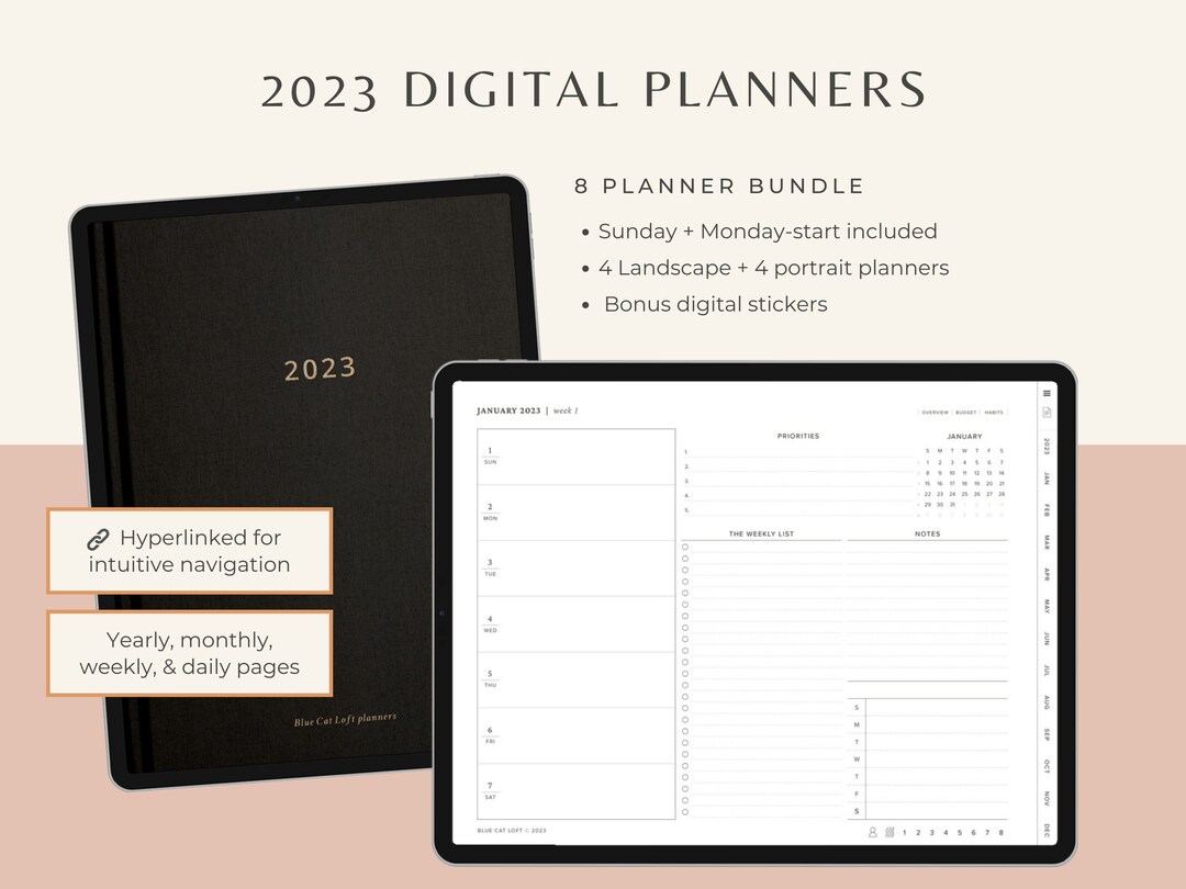 2023 Digital Planner With Habit Tracker, Adhd Planner Digital, Weekly ...