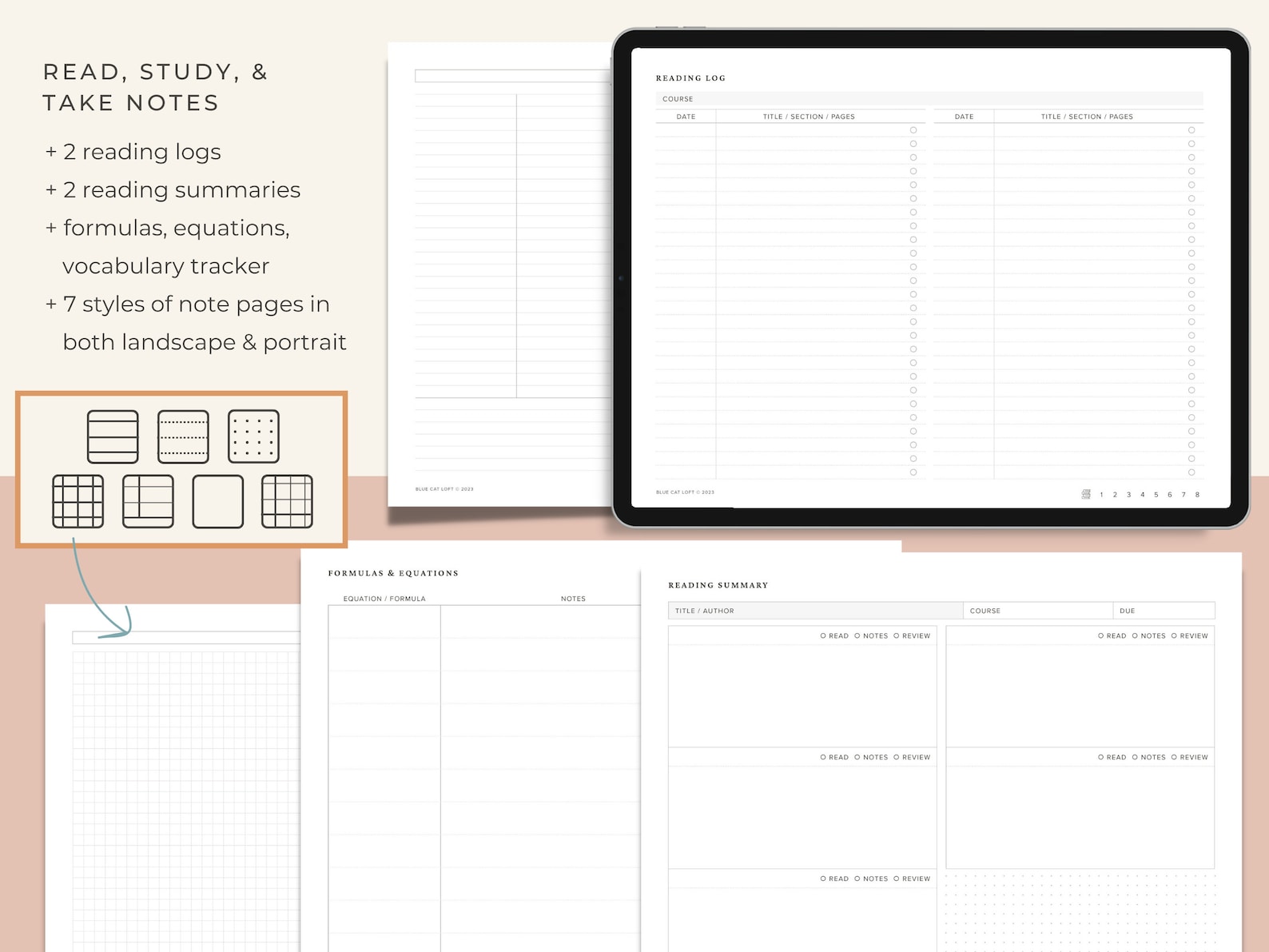 Digital Study Planner Template, Undated Digital Student Planner, iPad ...