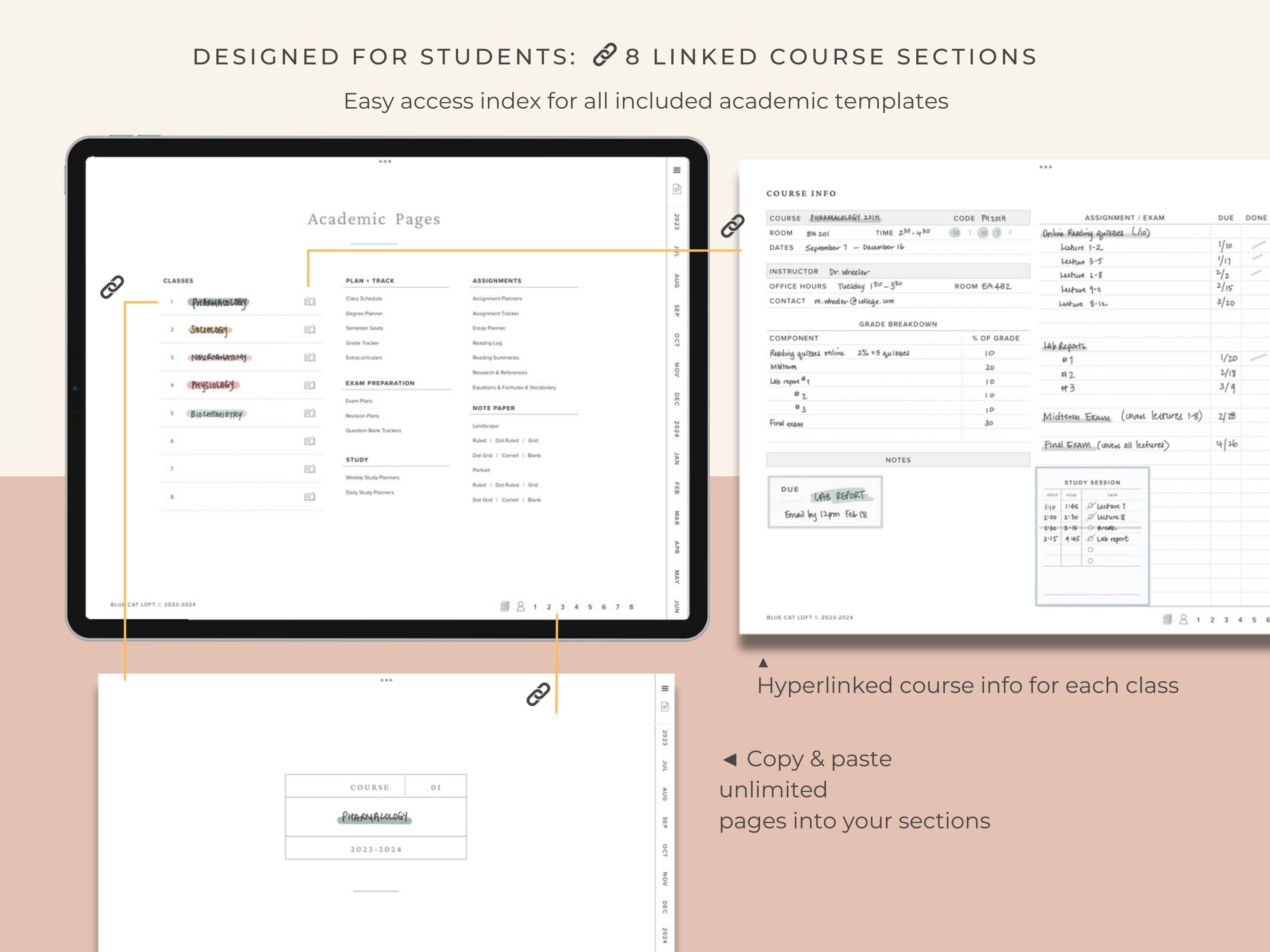 2023-2024 Digital Student Planner iPad Pro, Goodnotes Planner Student ...