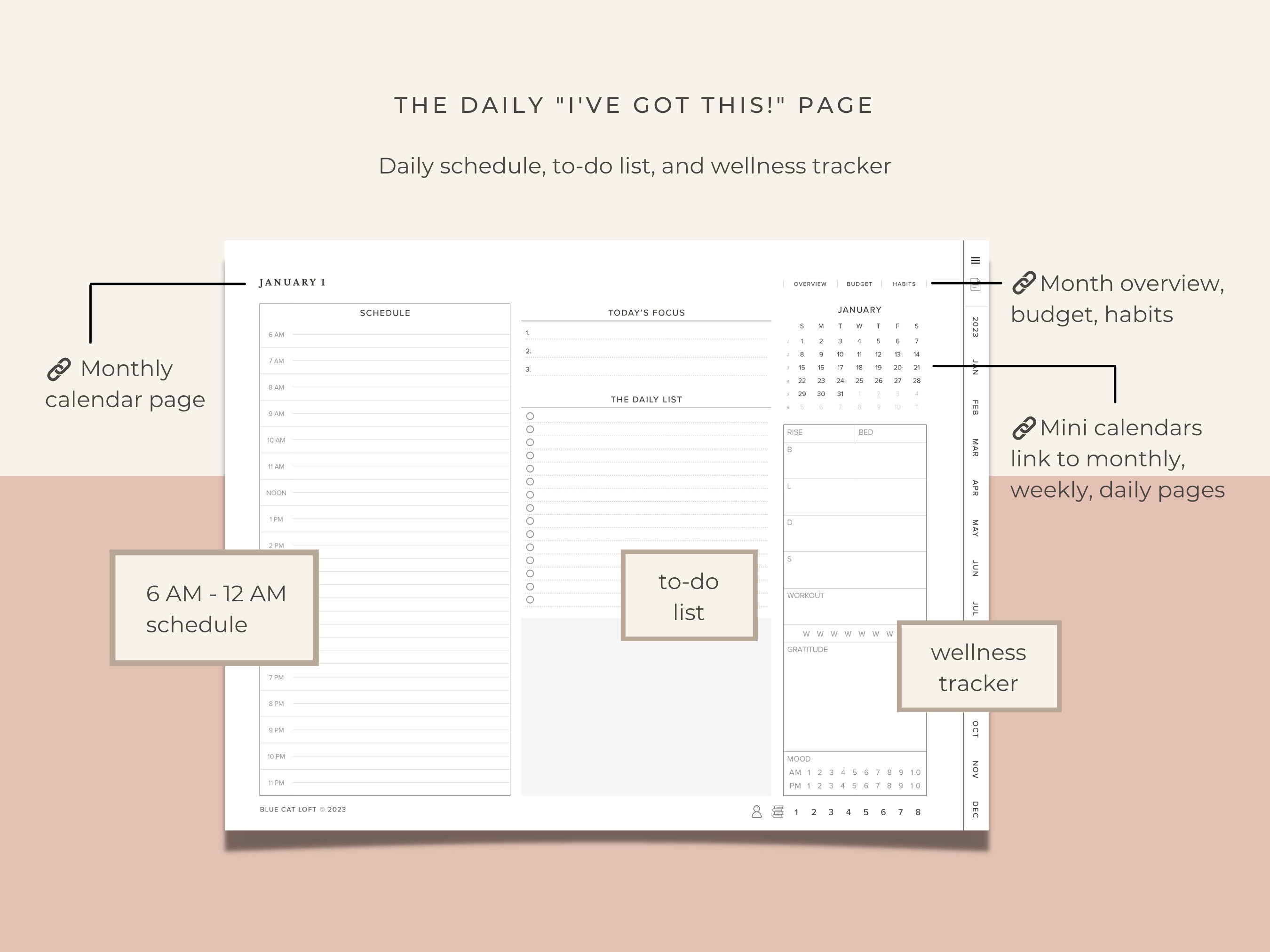 Digital Planner 2023 Time Blocking Template Productive Goodnotes ...