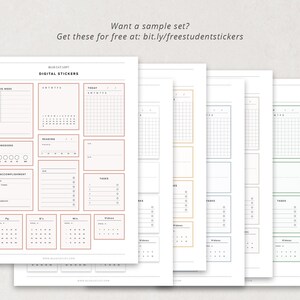 Academic Digital Stickers for College Students, Simple Goodnotes ...