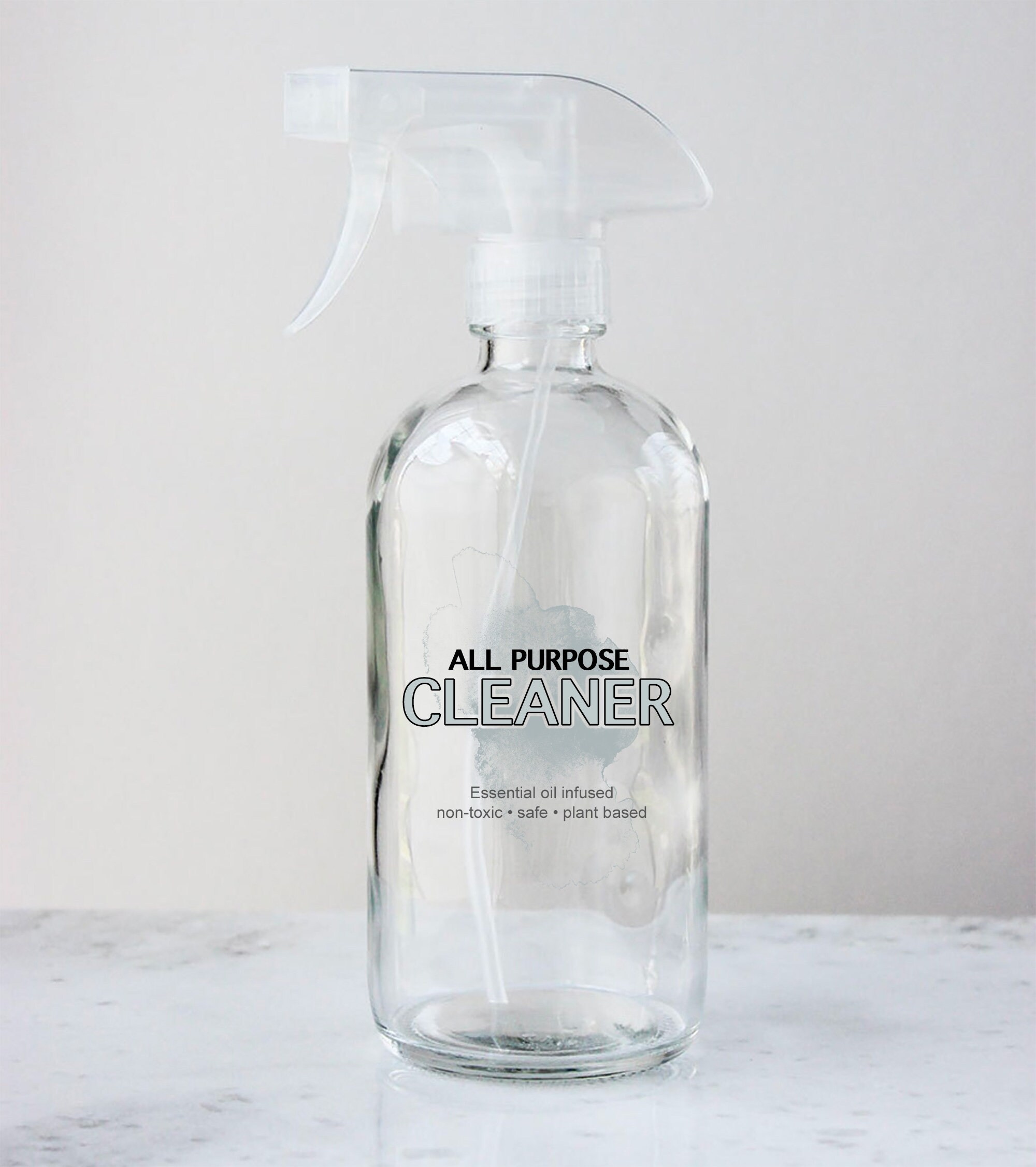 PRINTABLE Spray Bottle Label, Clear All Purpose Cleaning Label for ...