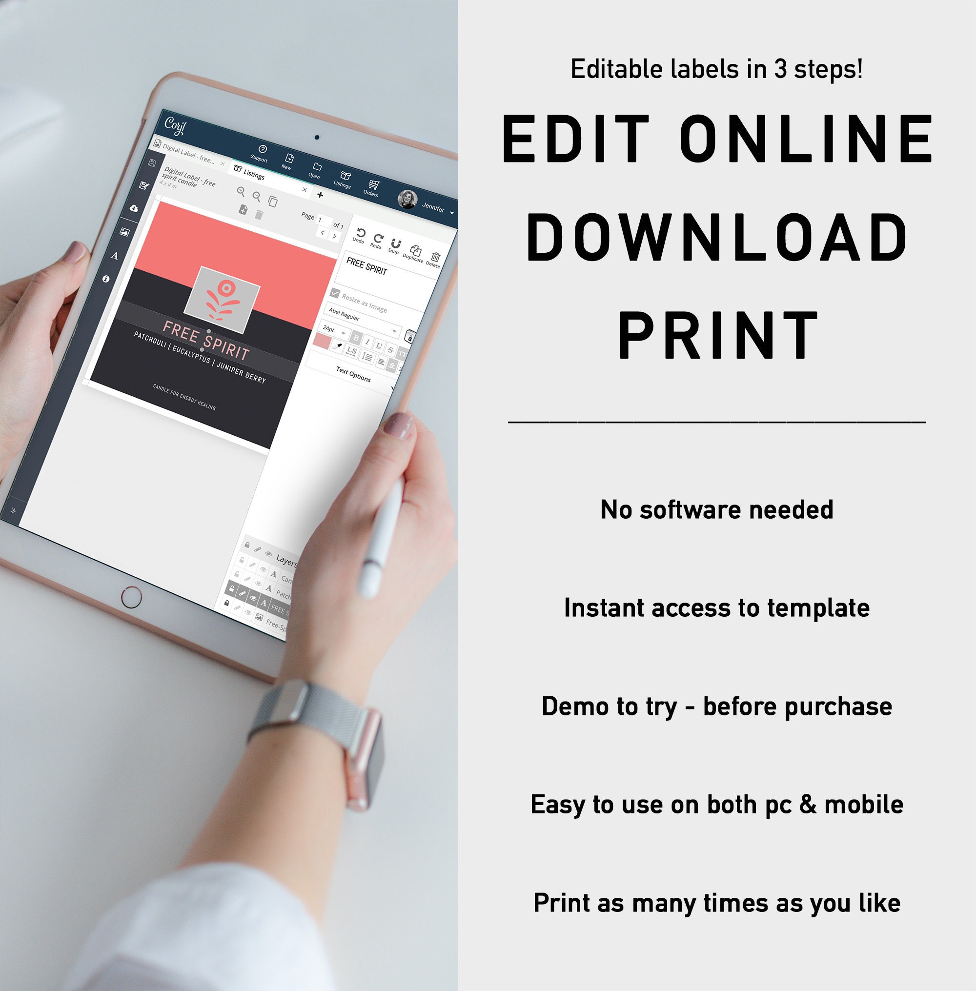 EDITABLE Candle Labels, Essential Oil Digital Downloads, Oil Resources ...