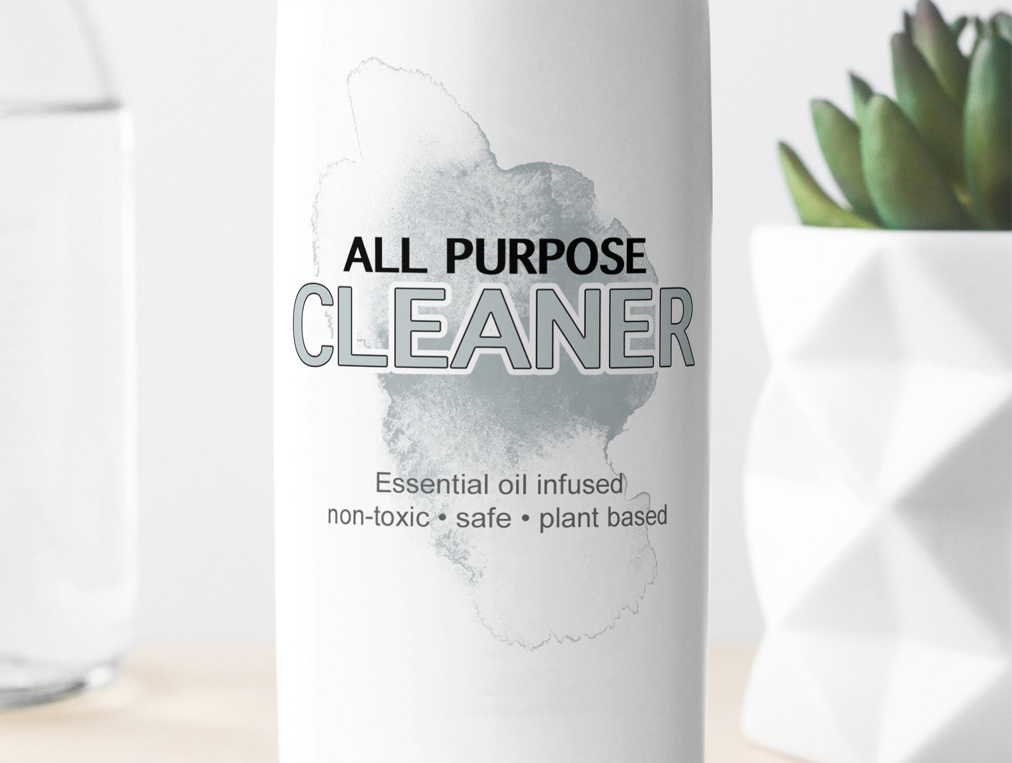 PRINTABLE Spray Bottle Label, Clear All Purpose Cleaning Label for ...