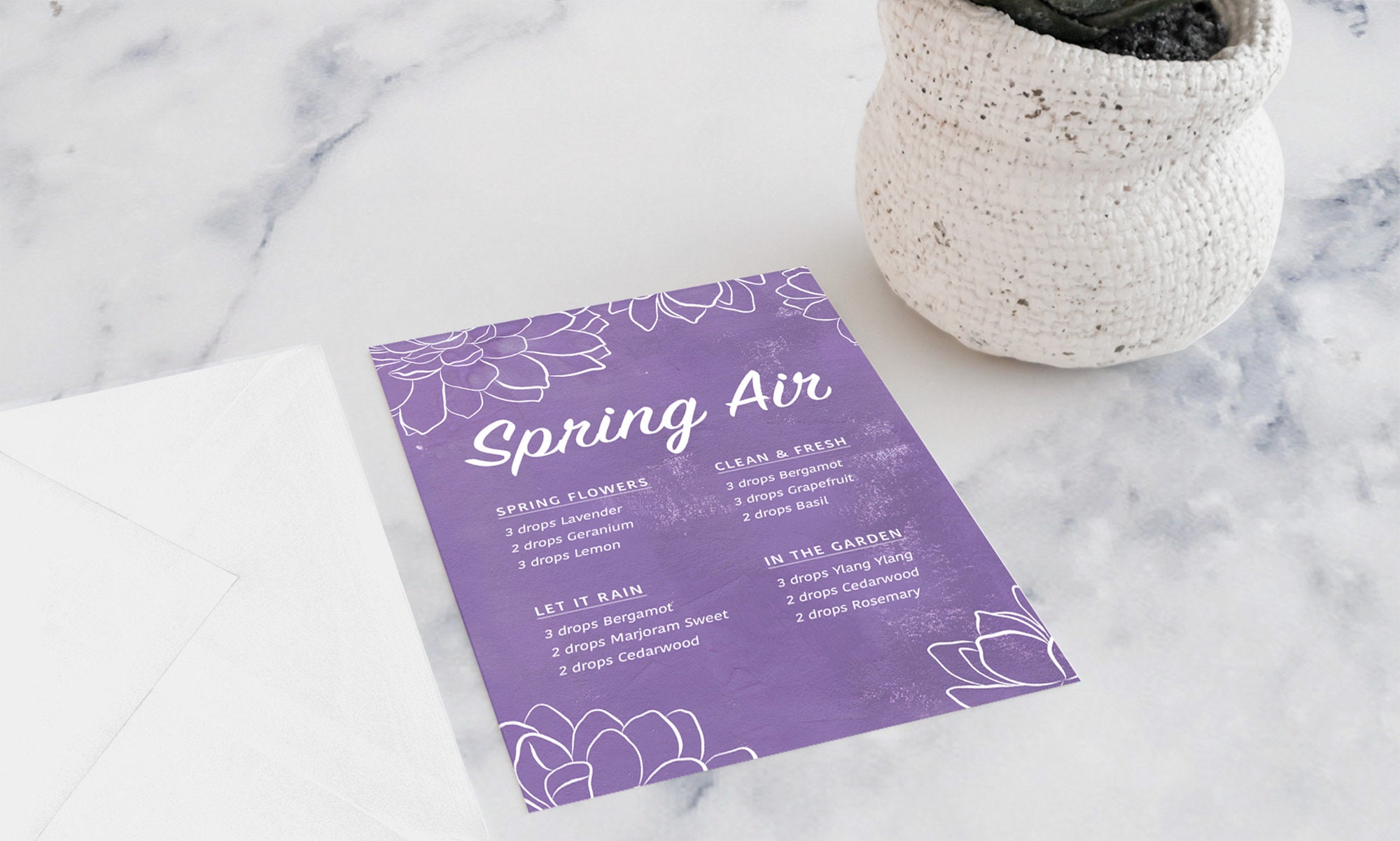 PRINTABLE Purple Spring Essential Oil Recipe Card, Essential Oil ...