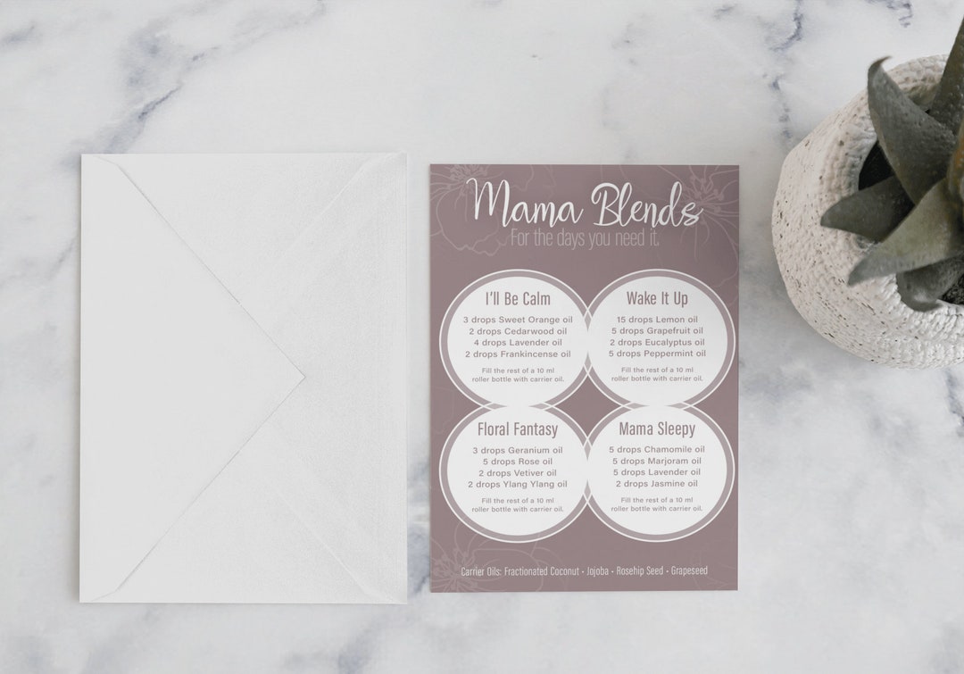PRINTABLE Spring Mauve Flowers Essential Oil Postcard Label Set ...