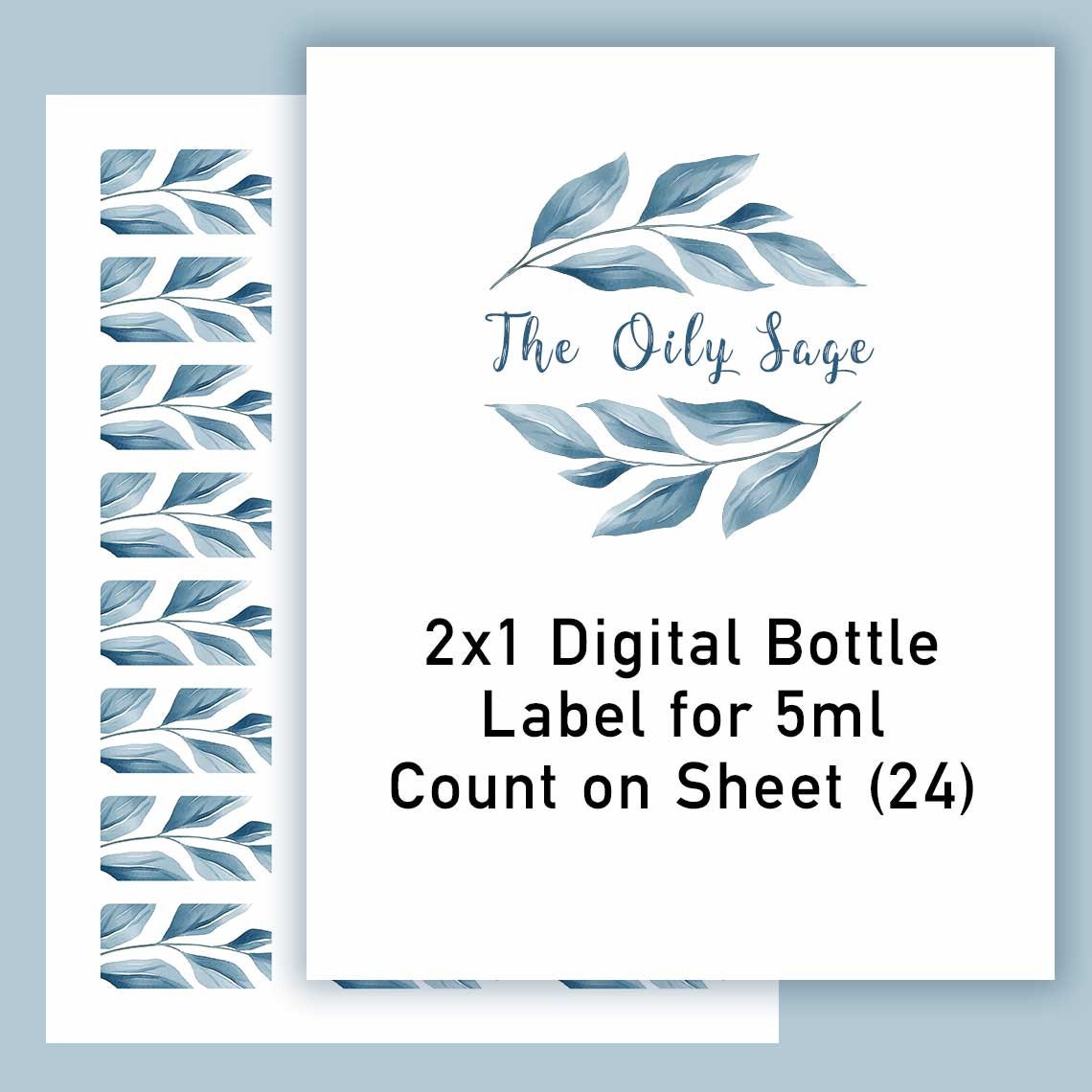 PRINTABLE Green Leaf Labels, Essential Oil Digital Downloads, Oil ...