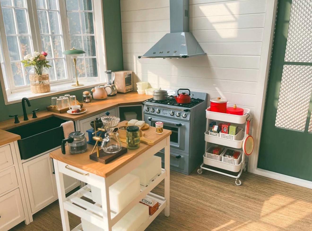 1:6 Blue Cooking Range Hob Stove and Hood Set for Barbie Blythe Doll ...