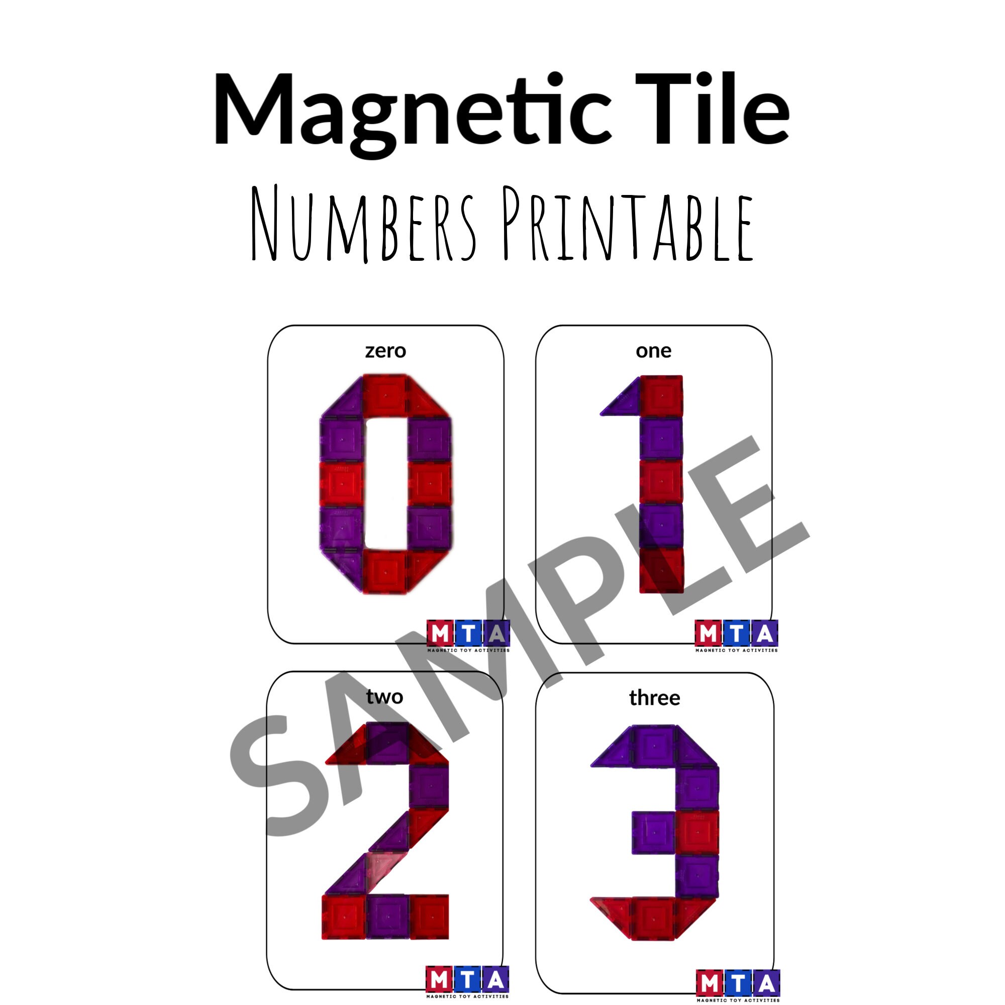 Magnetic Tile Numbers Printable / Digital Download - Etsy