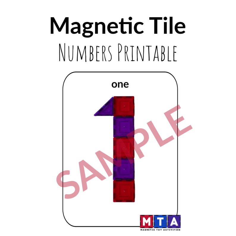 Magnetic Tile Numbers Printable / Digital Download - Etsy