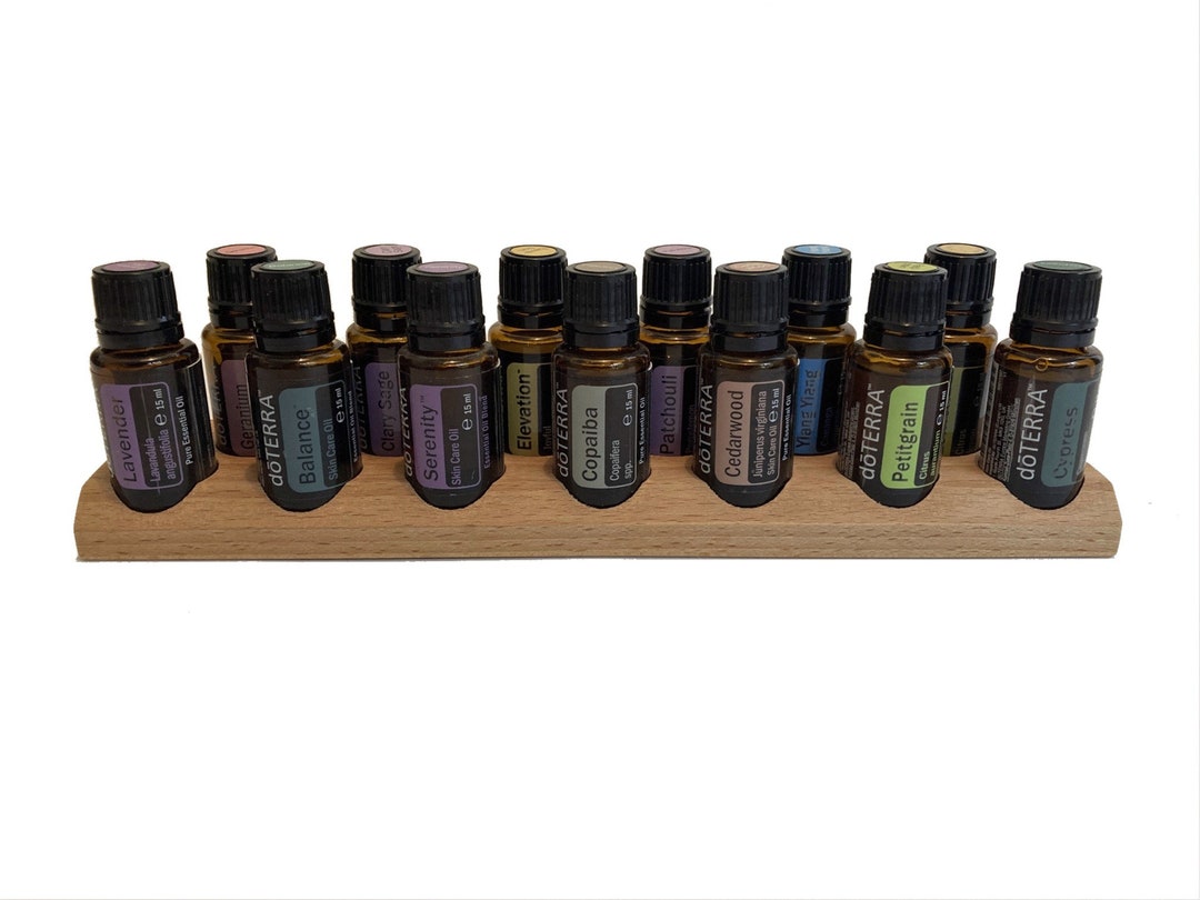 Oils Organizer Display for Doterra Oils Wooden Stand for 13 Oil Bottles ...